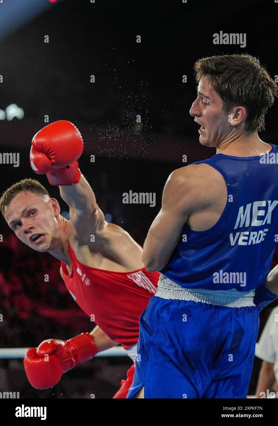 Paris, France. 6th Aug, 2024. Marco Alonso Verde Alvarez (in blue) of ...