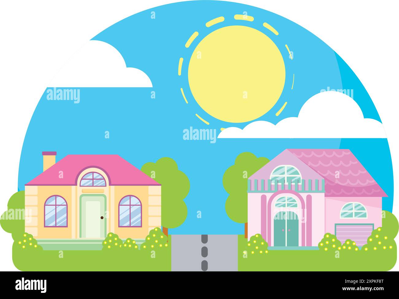 Modern family house Residential Vector Stock Vector Image & Art - Alamy