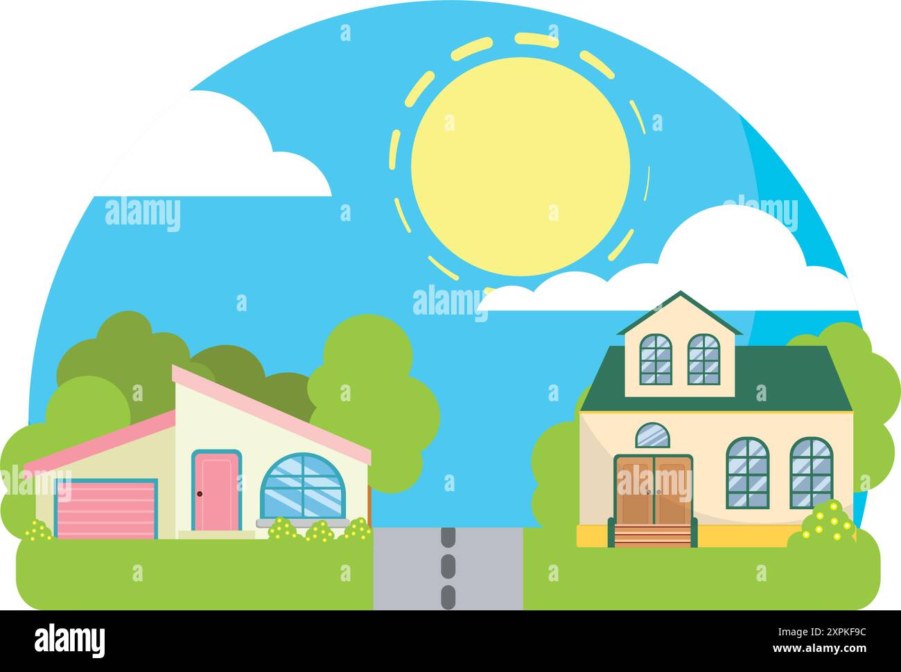 Modern family house Residential Vector Stock Vector Image & Art - Alamy
