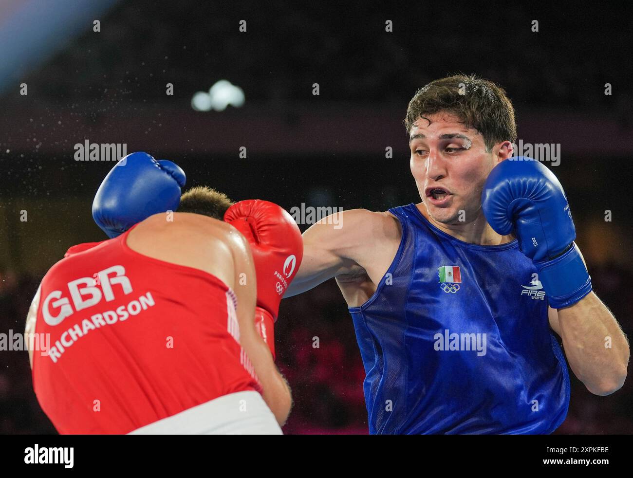 Paris, France. 6th Aug, 2024. Marco Alonso Verde Alvarez (in blue) of ...