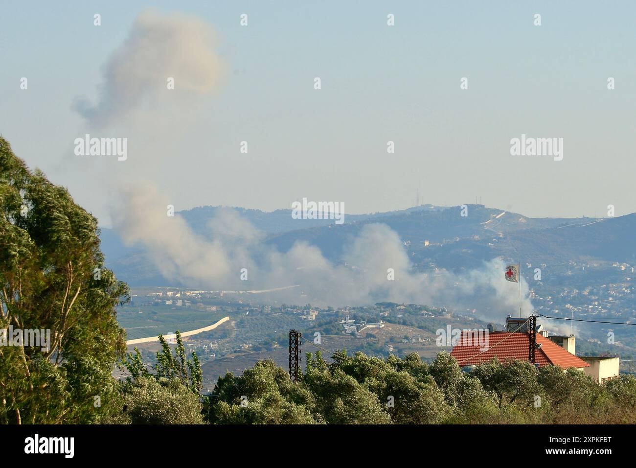Kafr Kila, Lebanon. 6th Aug, 2024. Smoke rises following an Israeli ...