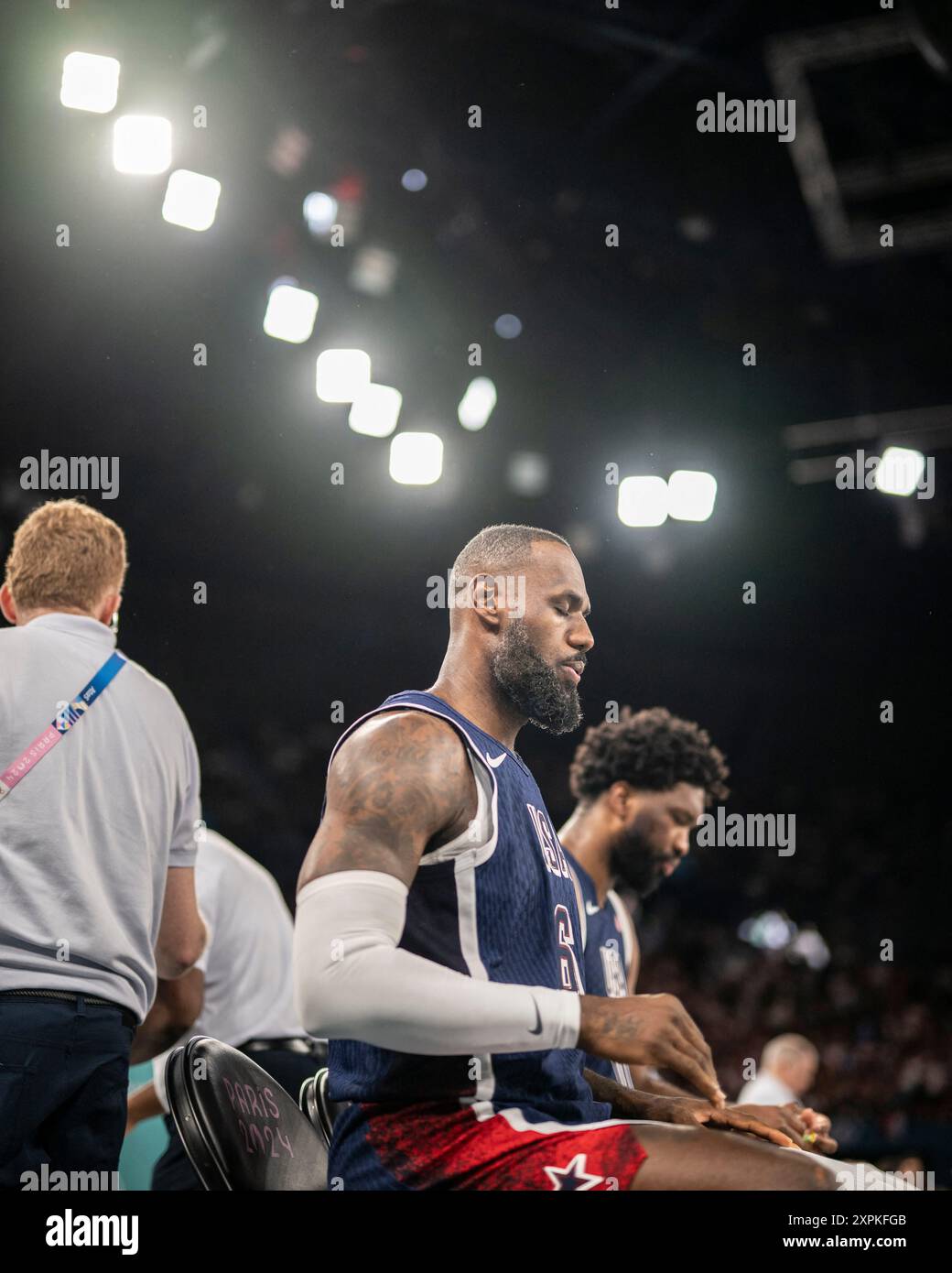 Paris, France. 06th Aug, 2024. USA's #06 LeBron James during the men's ...