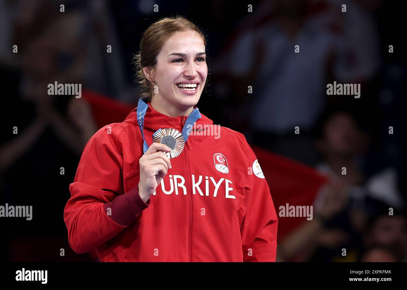 Paris, France. 6th Aug, 2024. Bronze medalist Buse Cavusoglu Tosun of T ...