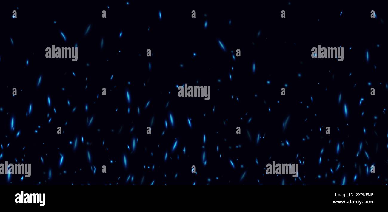 Blue fire sparks, abstract glowing embers, heat sparkles, flying flame ...
