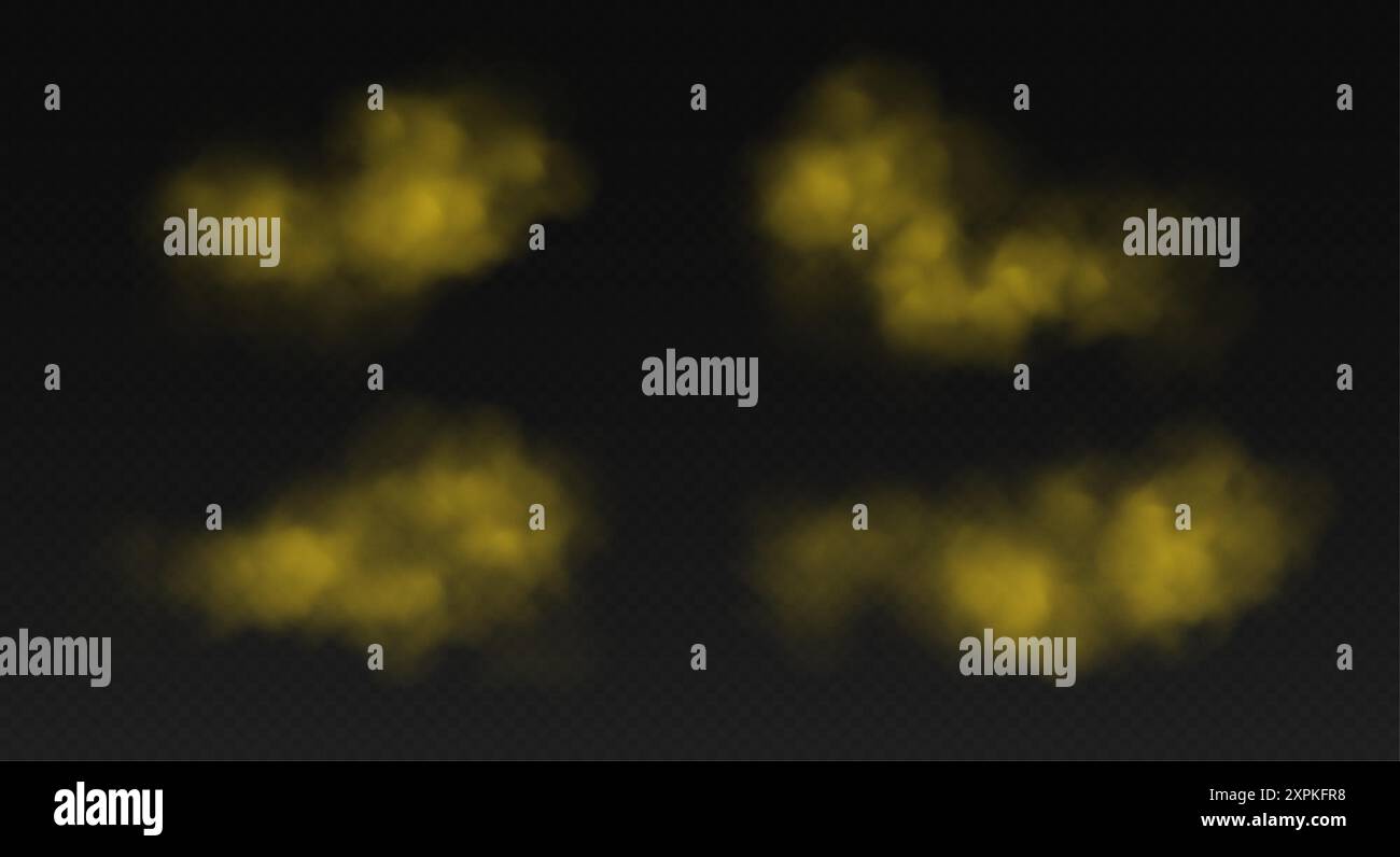 Yellow smoke, colorful fog, realistic smog, haze, mist or cloudiness ...