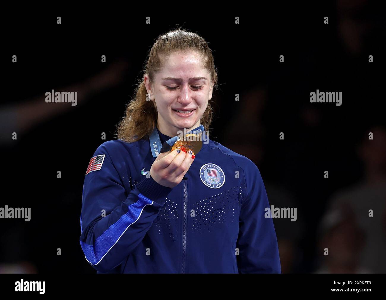 Paris, France. 6th Aug, 2024. Gold medalist Amit Elor of the United ...