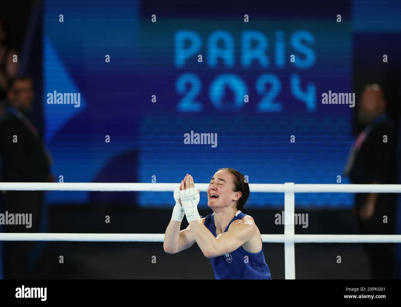 Paris, France. 6th Aug, 2024. Kellie Harrington of Ireland celebrates ...