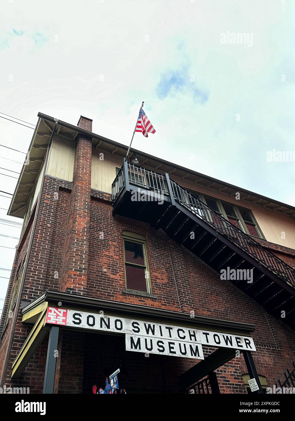 NORWALK, CT USA- AUGUST 4, 2024: SONO switch tower museum building ...