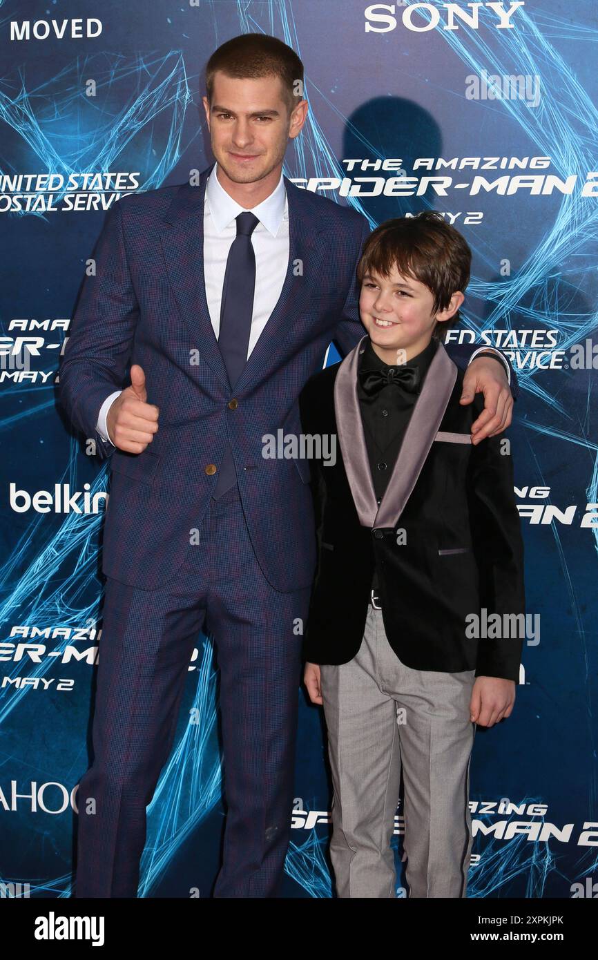 Andrew Garfield and Max Charles attend the "Amazing Spider-Man 2 ...