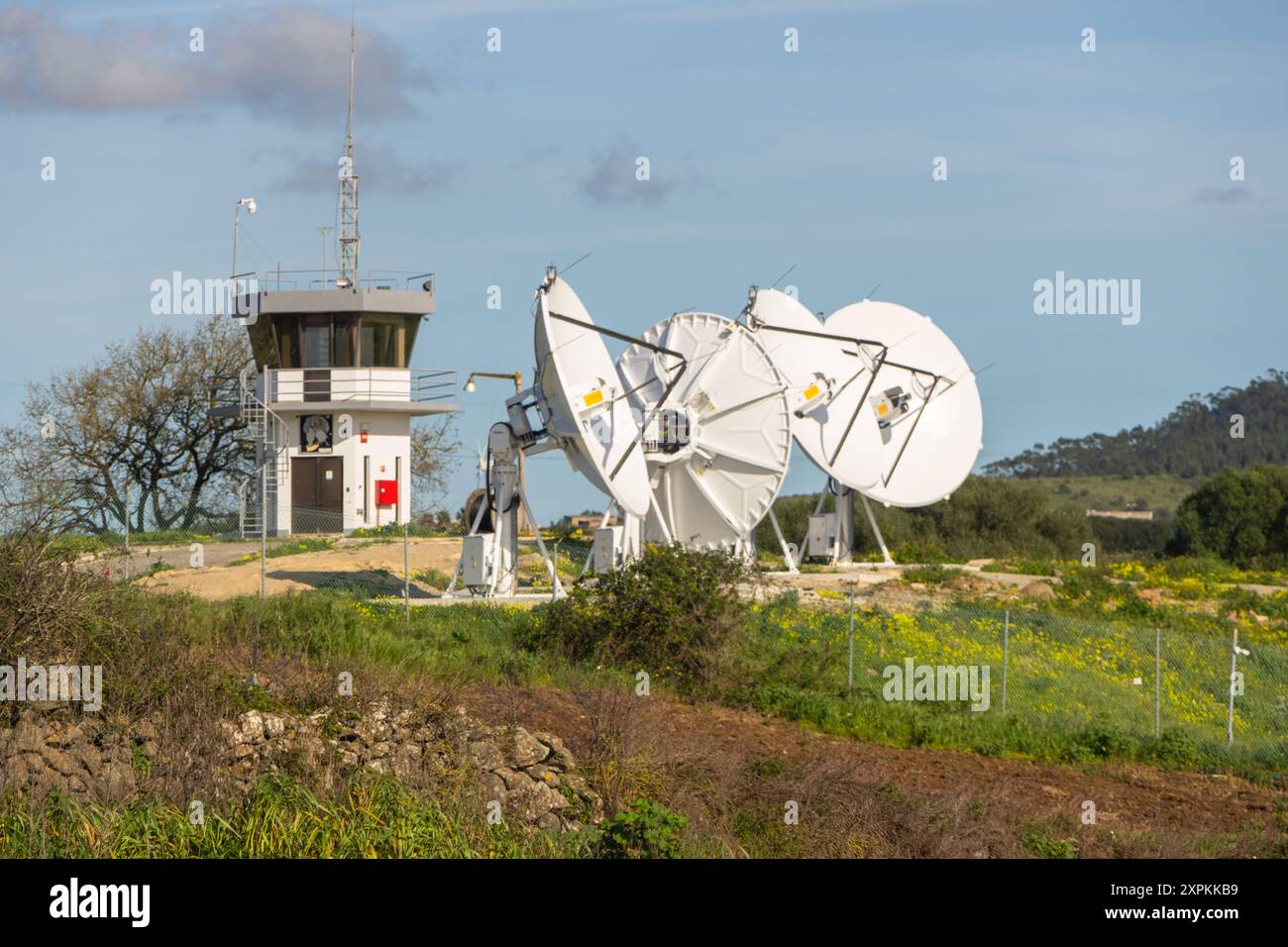 Operational satellite antennas at the continente satellite center in ...