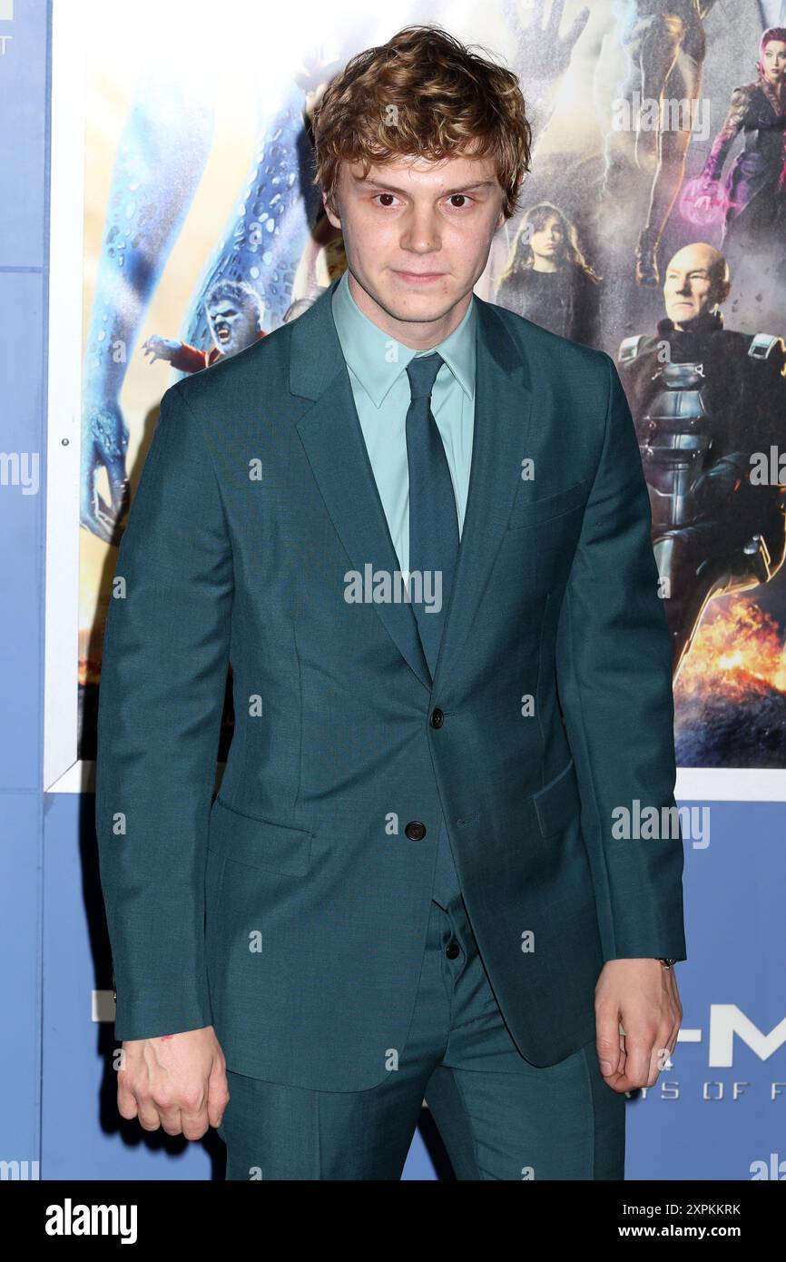 Evan Peters attends the premiere of "X-Men: Days Of Future Past" at the ...