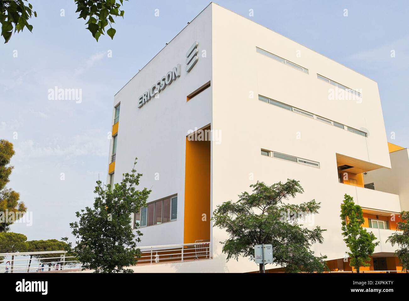 Ericsson building basking in the summer sun in nations park, lisbon ...