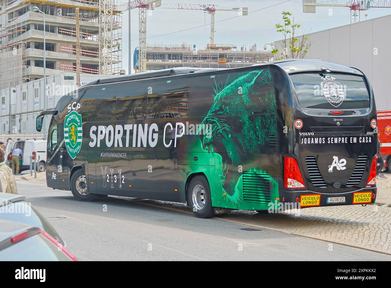 Image of sporting clube de portugal's official team bus parked in a ...