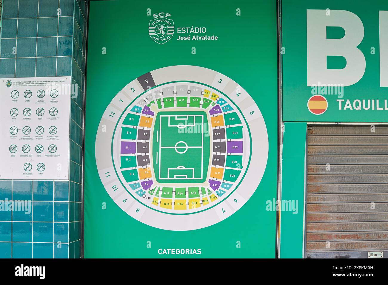 Detailed seating chart of the estadio jose alvalade in lisbon, showing ...