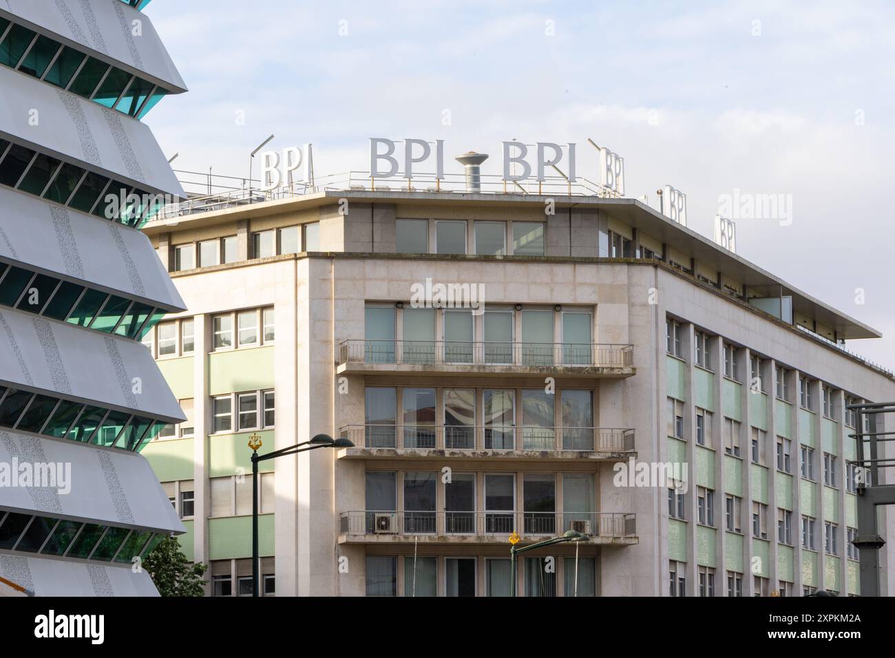 Exterior of the bpi bank building by marques de pombal square in lisbon ...