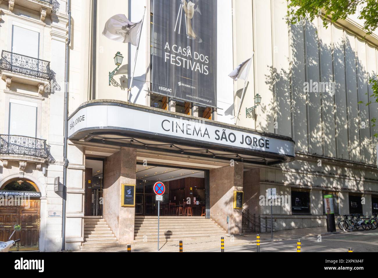 Facade of the iconic cinema sao jorge, a cultural landmark in lisbon ...