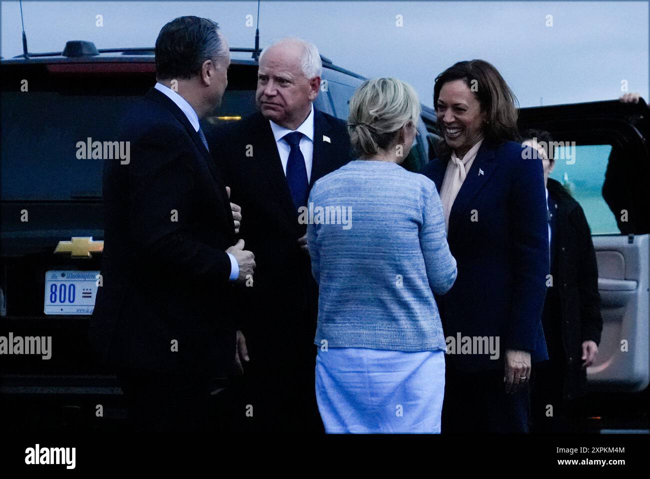 Democratic presidential nominee Vice President Kamala Harris and second ...