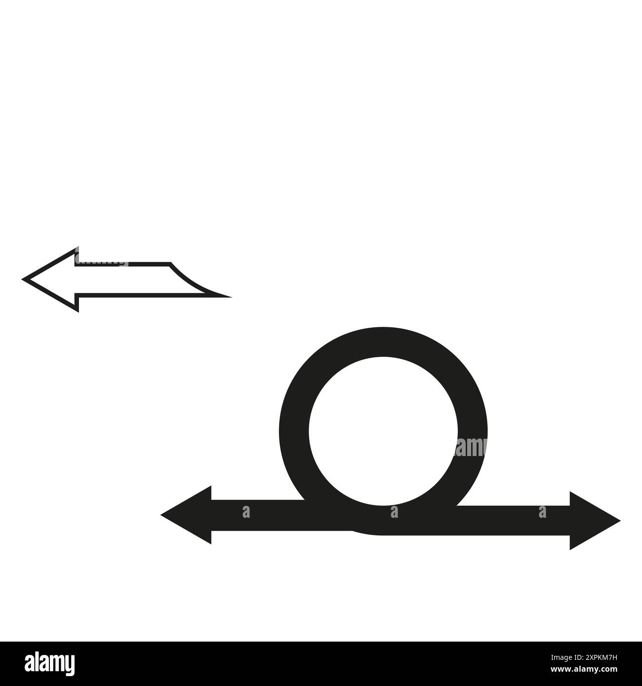 Circular arrow icon. Directional vector symbol. Black and white design ...