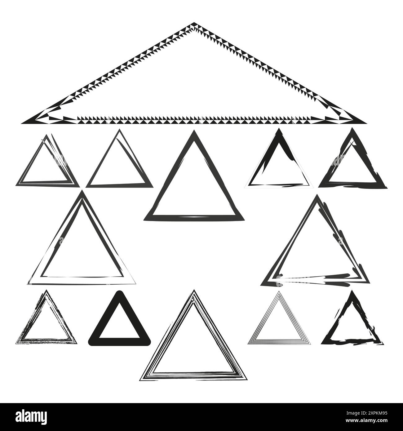 Triangle frame icons. Geometric vector set. Abstract black lines ...