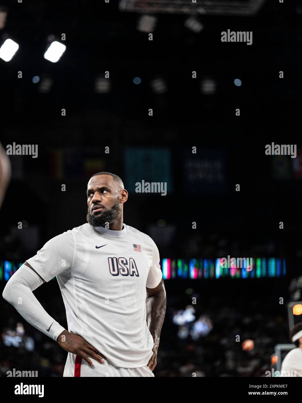 Paris, France. 6 Aug, 2024. Lebron James during the men's quarterfinal ...