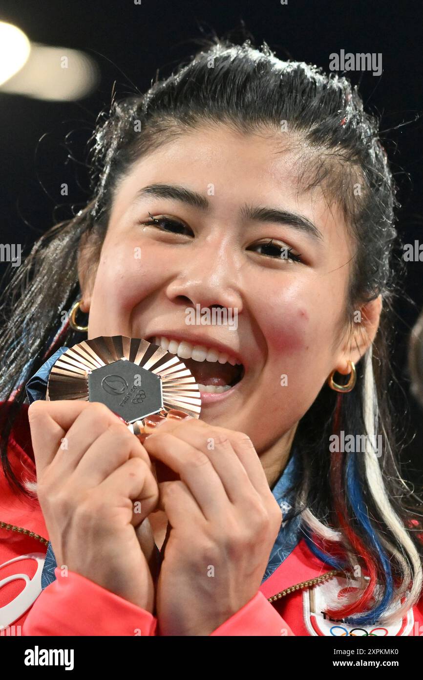 OZAKI Nonoka Japan (JPN), Bronze Medal at the Medal Ceremony, Women's Freesyle 68kg Wrestling ...