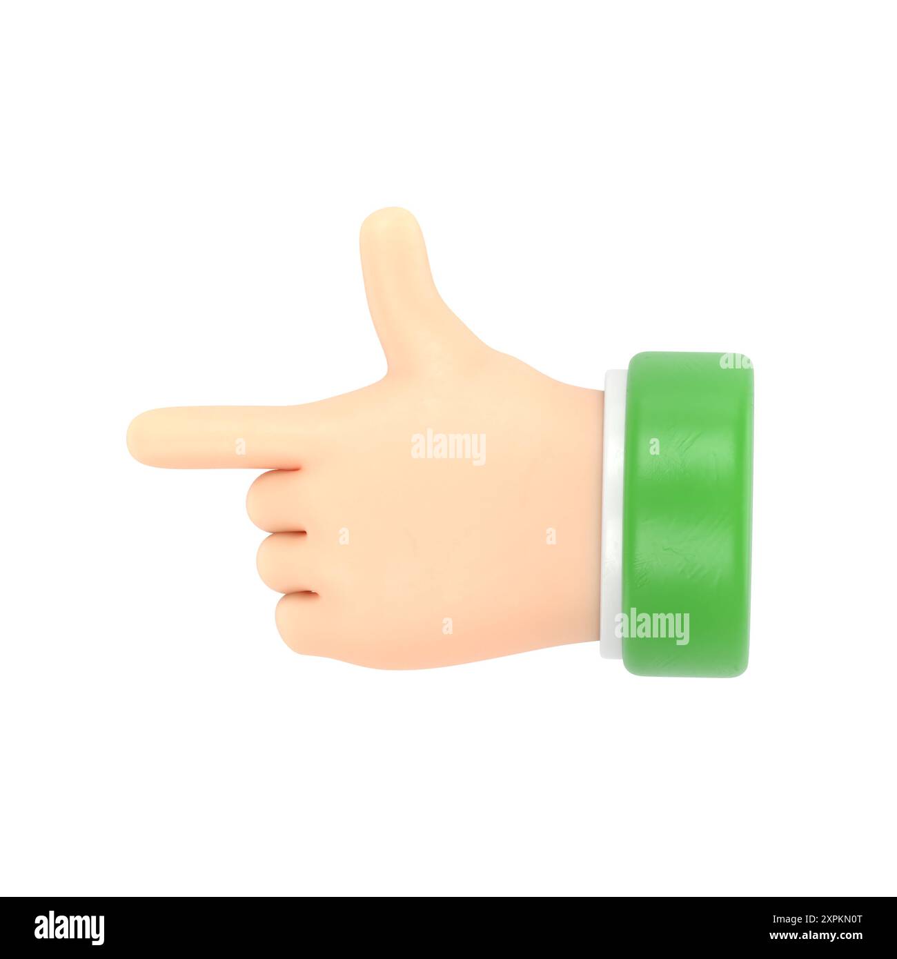 Cartoon Gesture Icon Mockup.Cartoon character hand pointing gesture. 3D ...