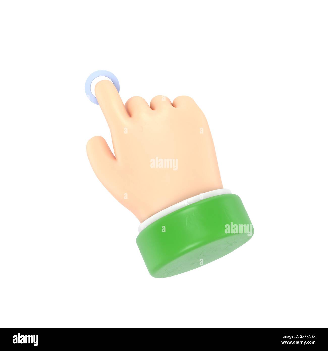Cartoon Gesture Icon Mockup.3D illustration hand Touch Button Cartoon ...