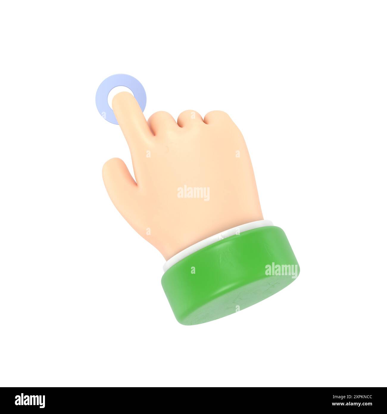 Cartoon Gesture Icon Mockup.3D illustration hand Touch Button Cartoon ...