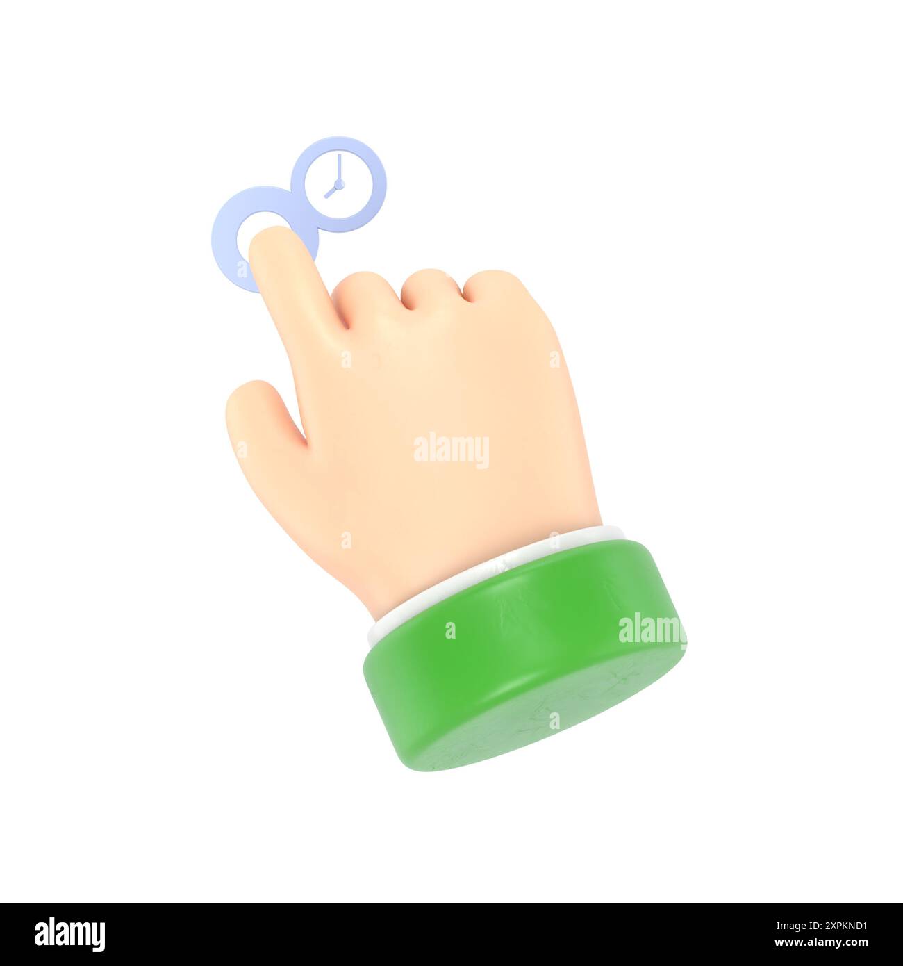 Cartoon Gesture Icon Mockup.3D illustration hand Touch Button Cartoon ...