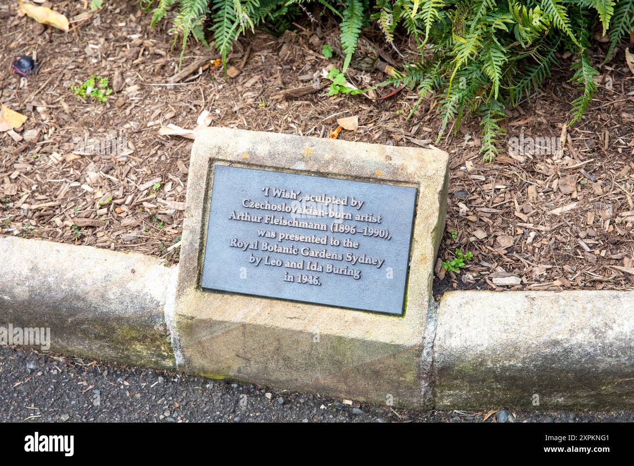 Royal Botanic Gardens in Sydney city centre, I wish sculpture, plaque ...