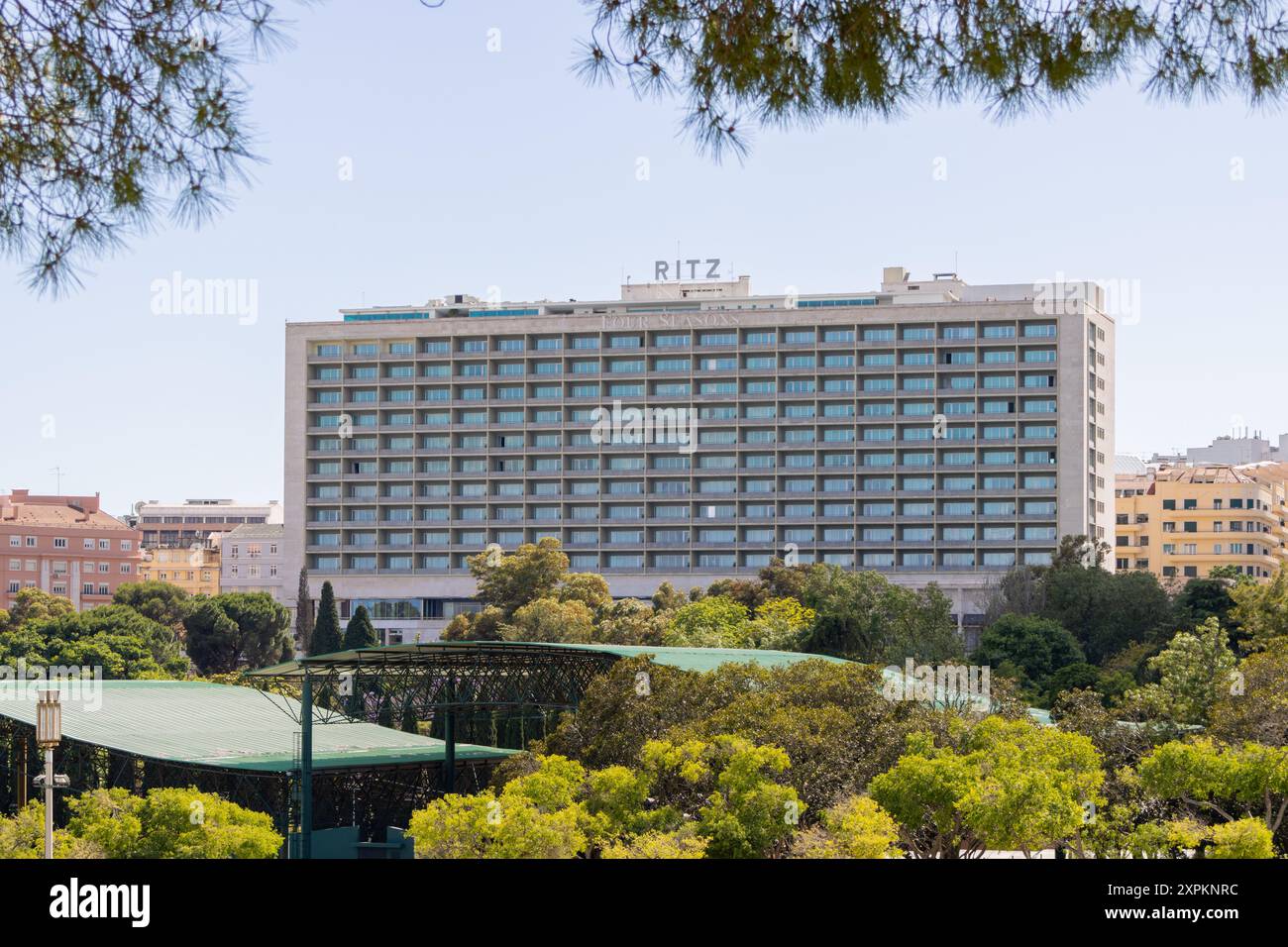 The exterior of the four seasons hotel ritz lisbon, a luxury hotel in ...