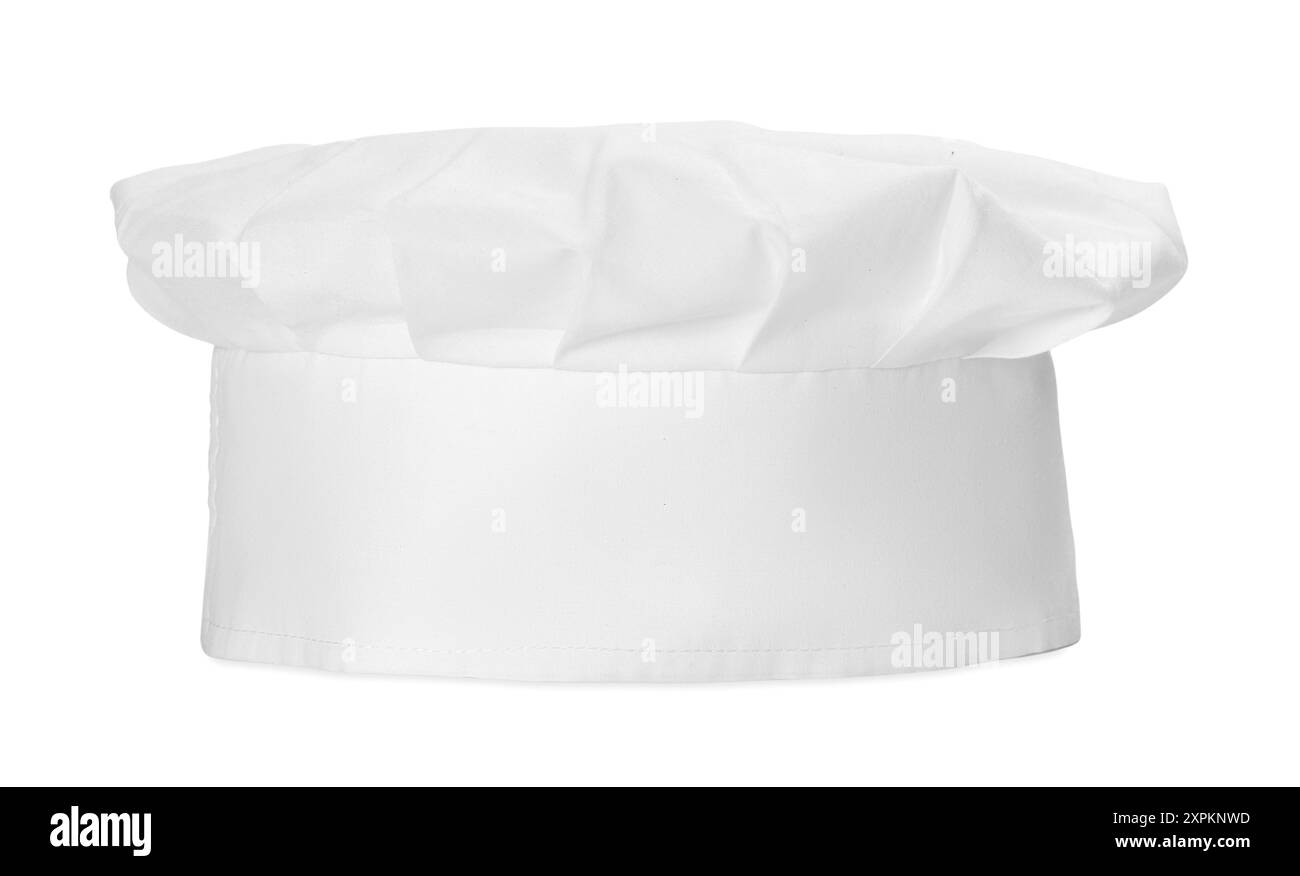 One new chef's toque isolated on white Stock Photo - Alamy