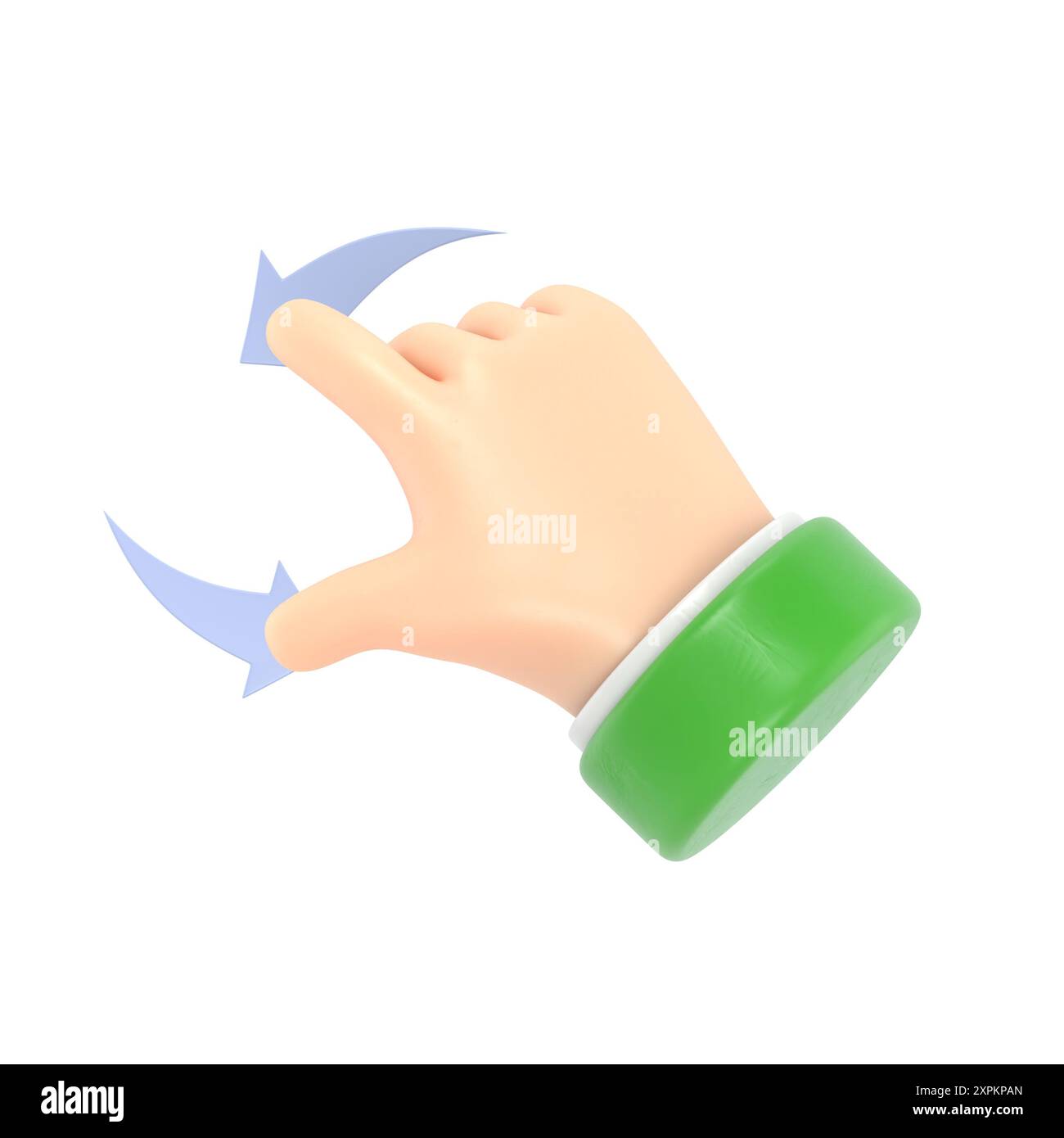 Cartoon Gesture Icon Mockup.Touchscreen gesture line icons.3D ...