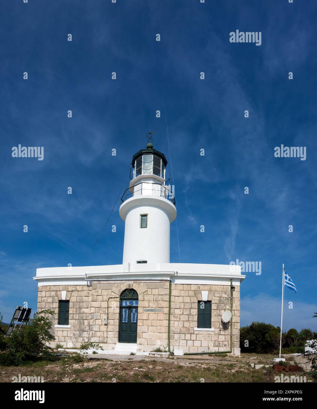 The old lighthouse in Othonoi island, Greece Stock Photo - Alamy