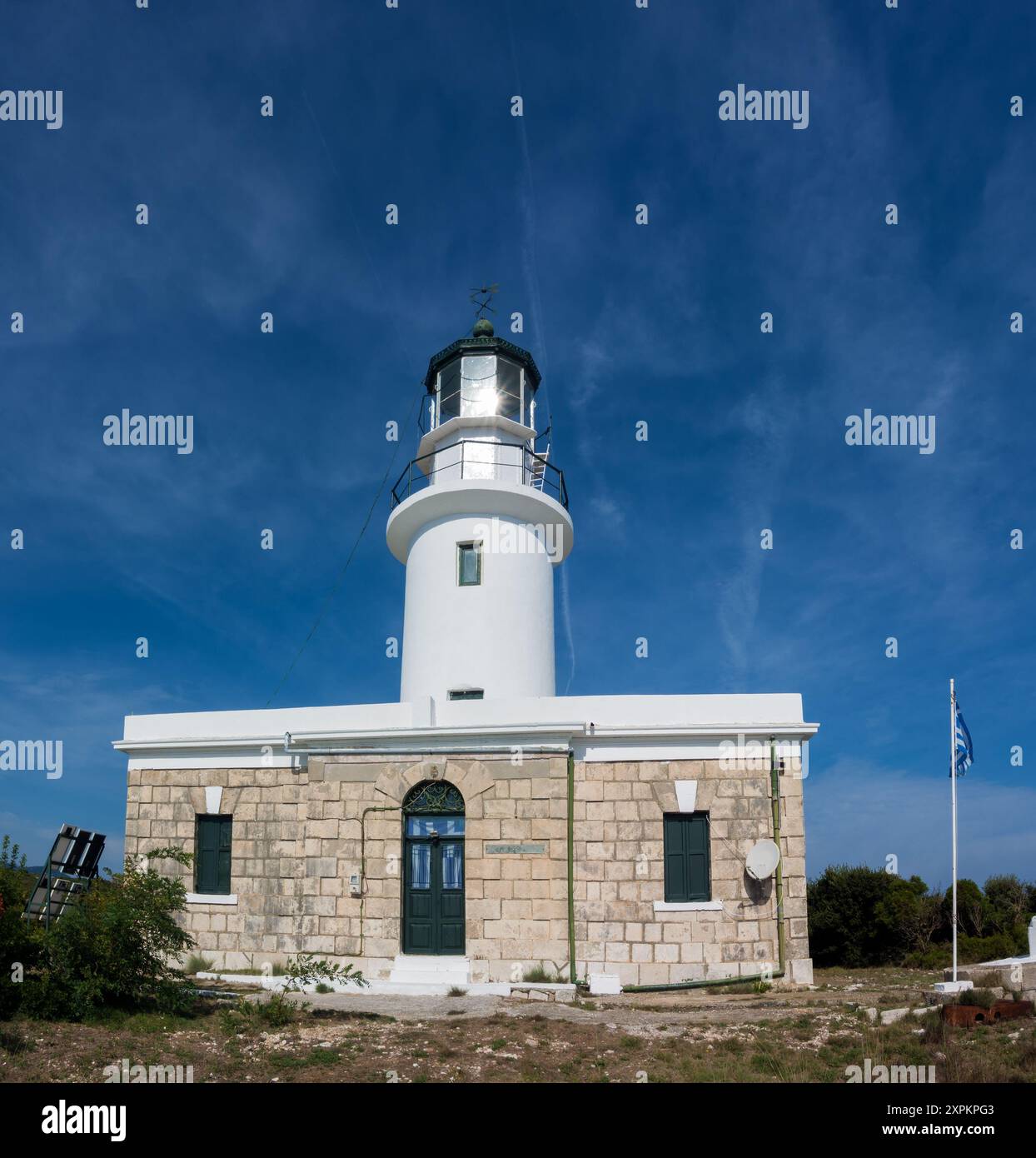 The old lighthouse in Othonoi island, Greece Stock Photo - Alamy