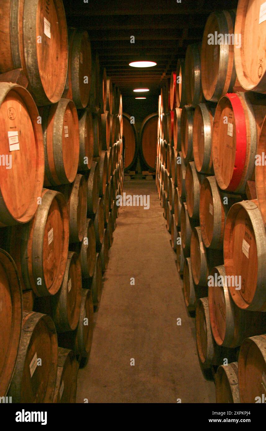 wine casks, Napa Valley, CA Stock Photo - Alamy