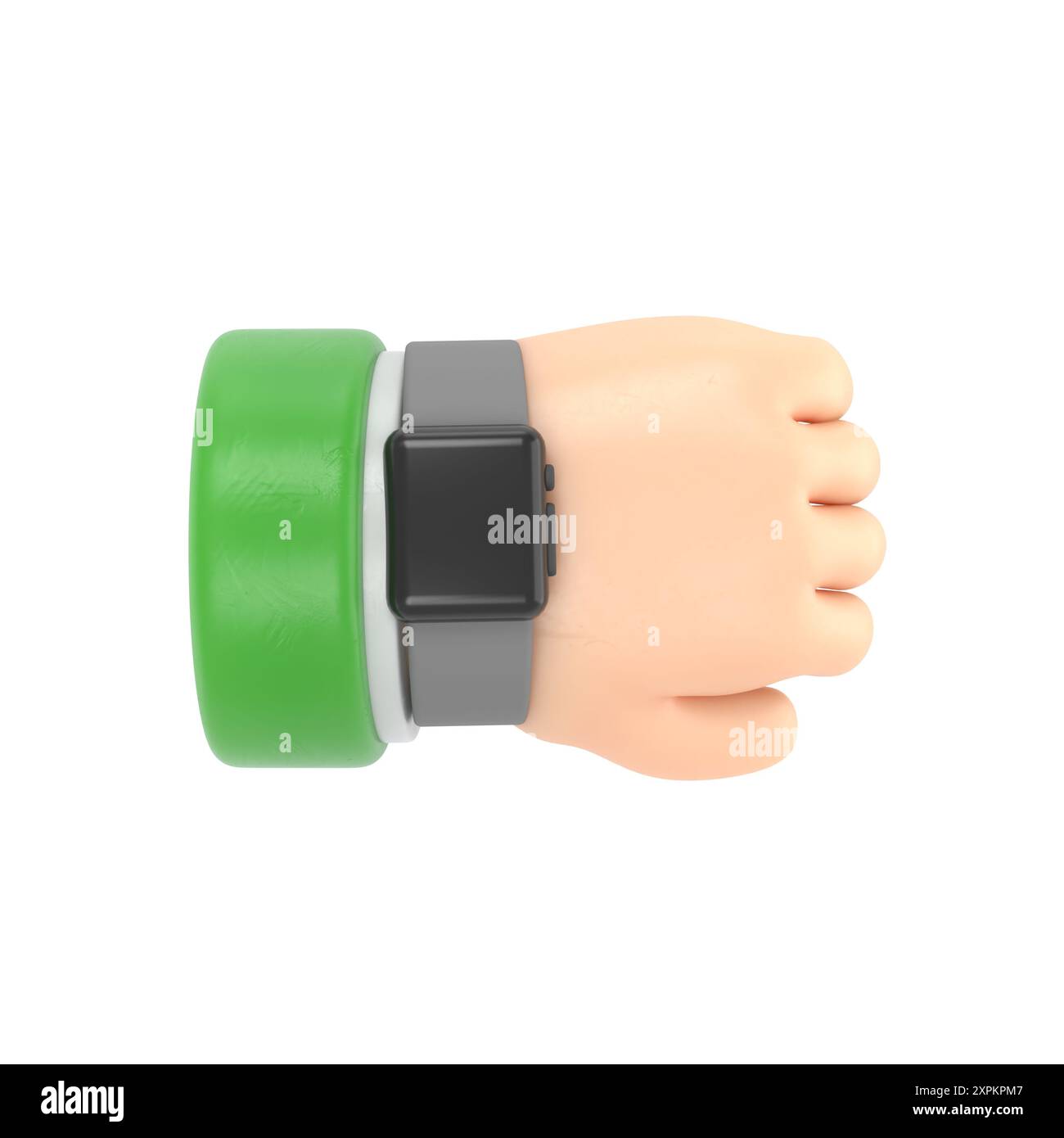 Cartoon Gesture Icon Mockup.3d icon smart watch on hand.cartoon arm ...