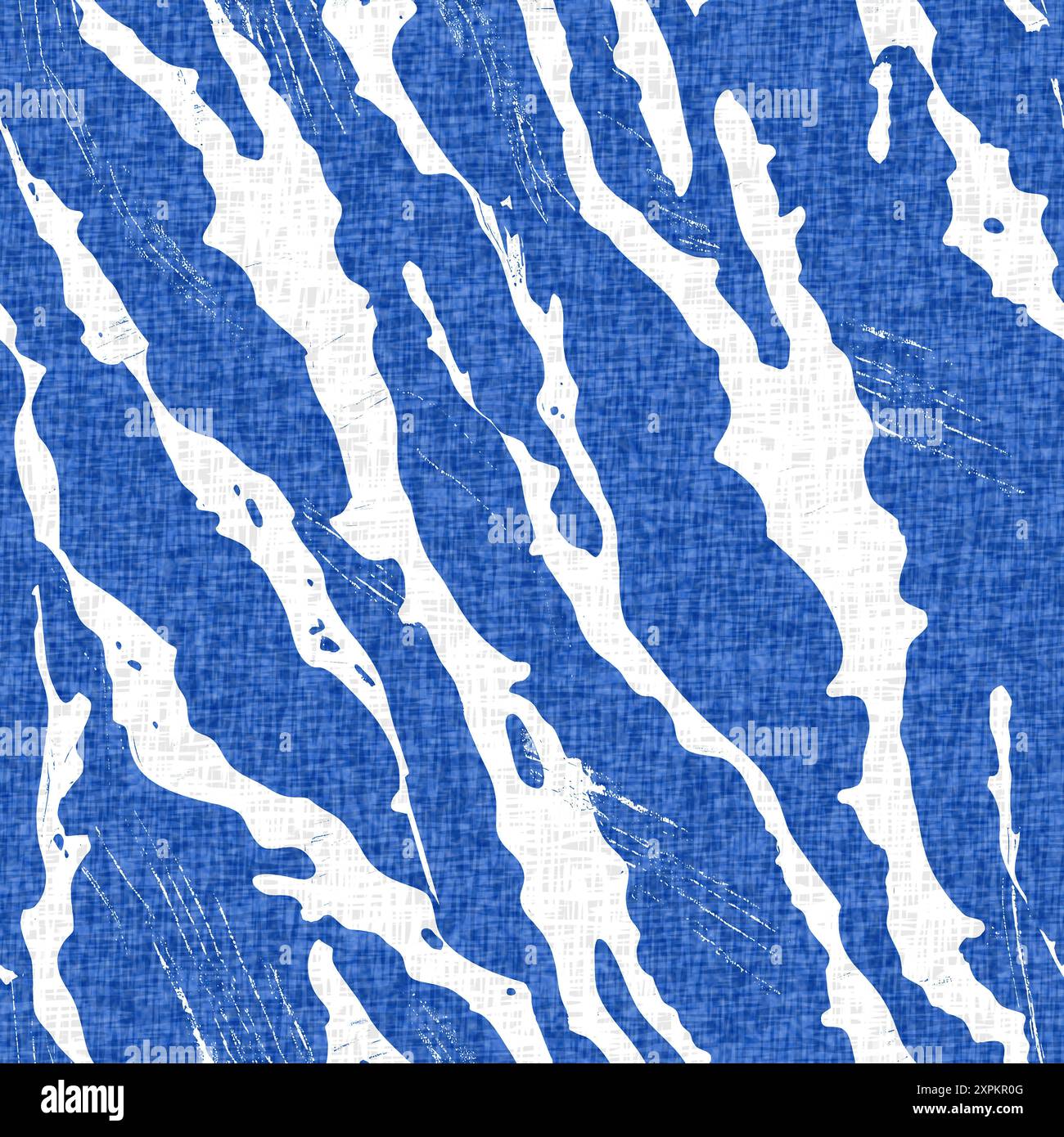 Whimsical seaweed kelp coastal electric blue beach pattern. Batik ...