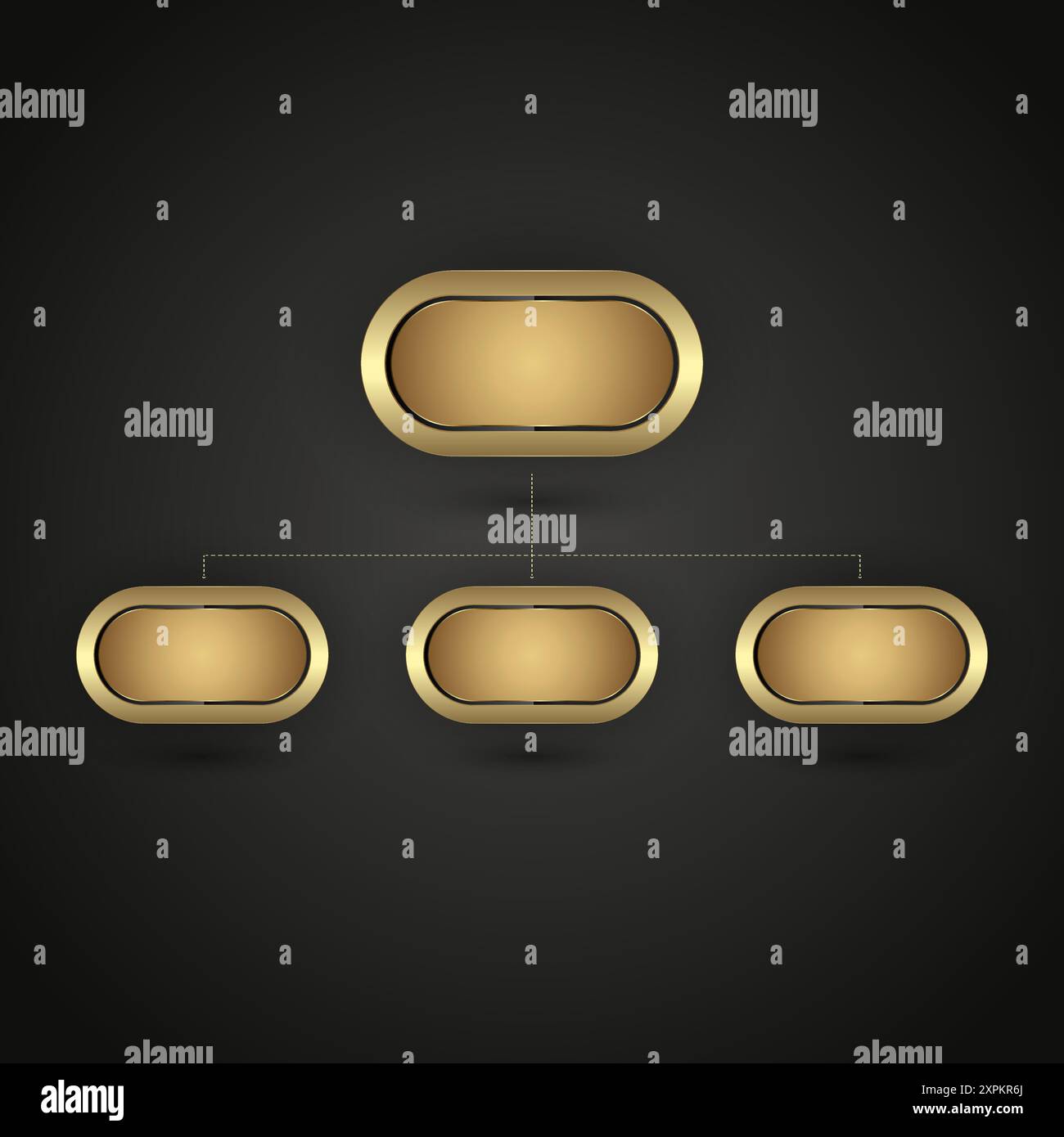 Golden chart with three Luxury ellipse buttons and premium frame vector ...