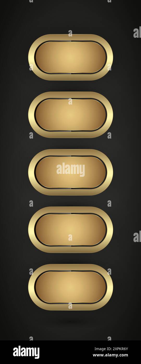 Set of FIVE Premium buttons design, vector illustration design with ...