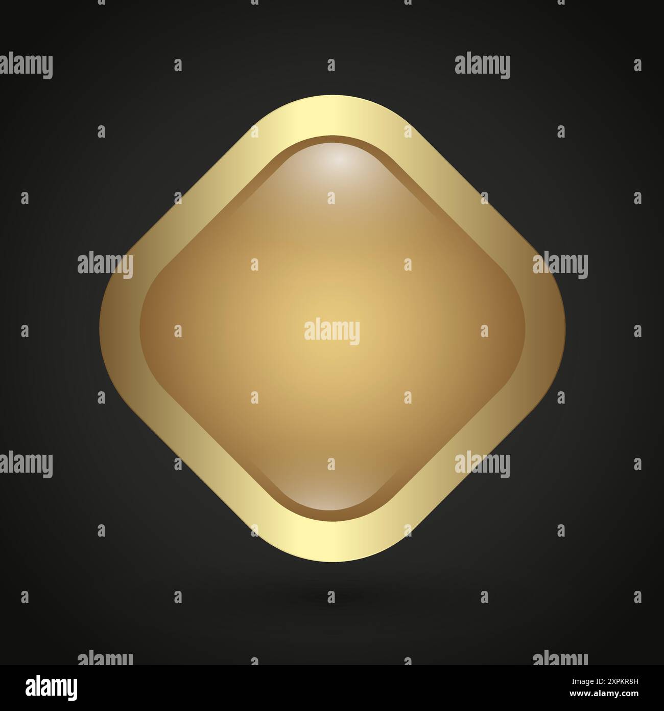 A Gold and premium quality rectangle button, rosette with ribbon on ...