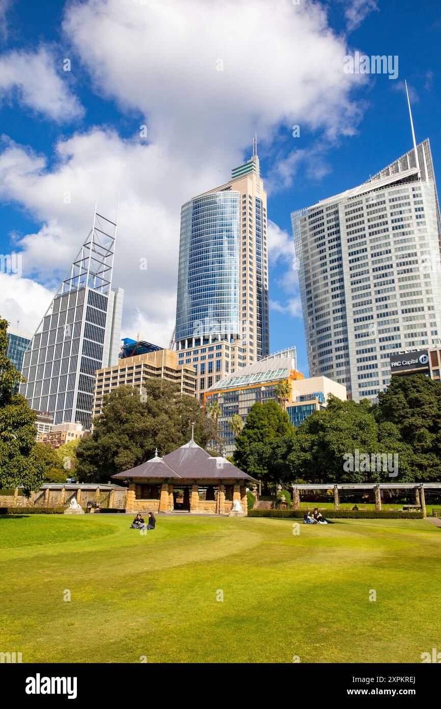 Sydney modern office buildings in the city viewed from the Royal ...