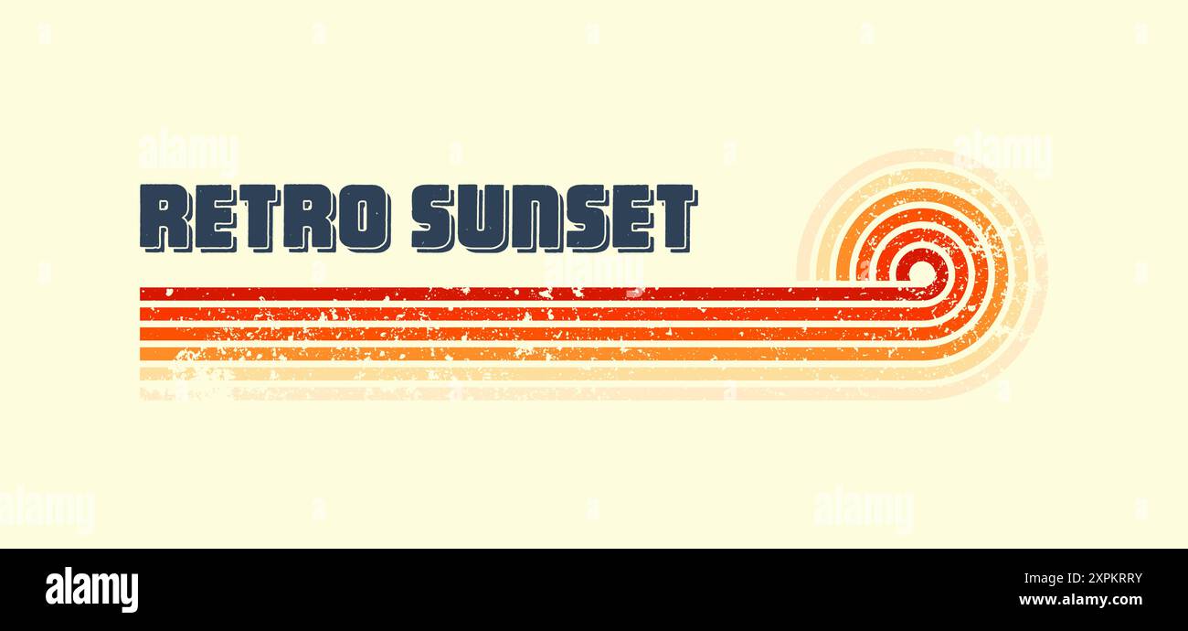 Grunge horizontal vintage sunset. Various colorful striped sunrise ...