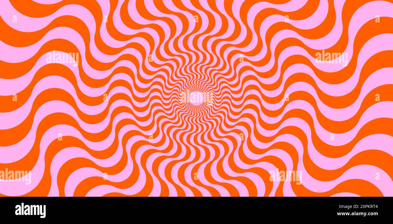 Optical illusion background. Red and pink abstract distorted wavy lines ...