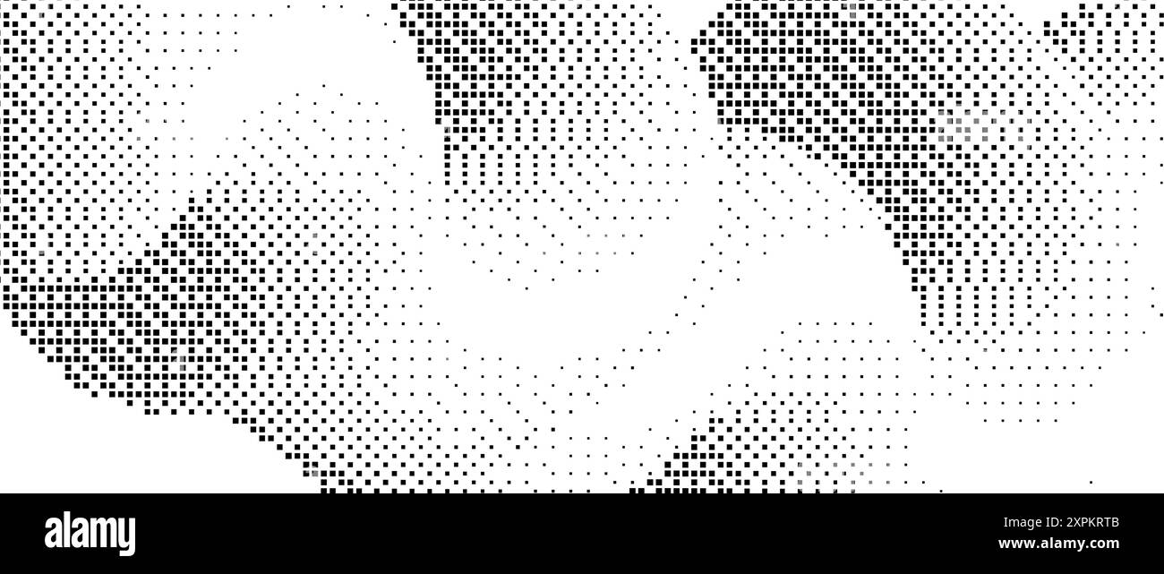 Pixelated gradient wave shape. Black dither squiggle texture background ...