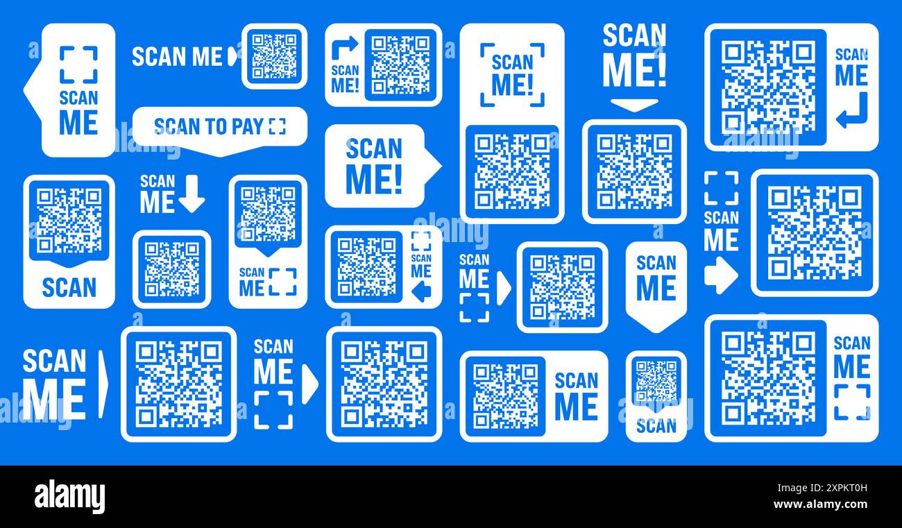 Scan me QR code sticker with text. Online payment. Special offer sale ...