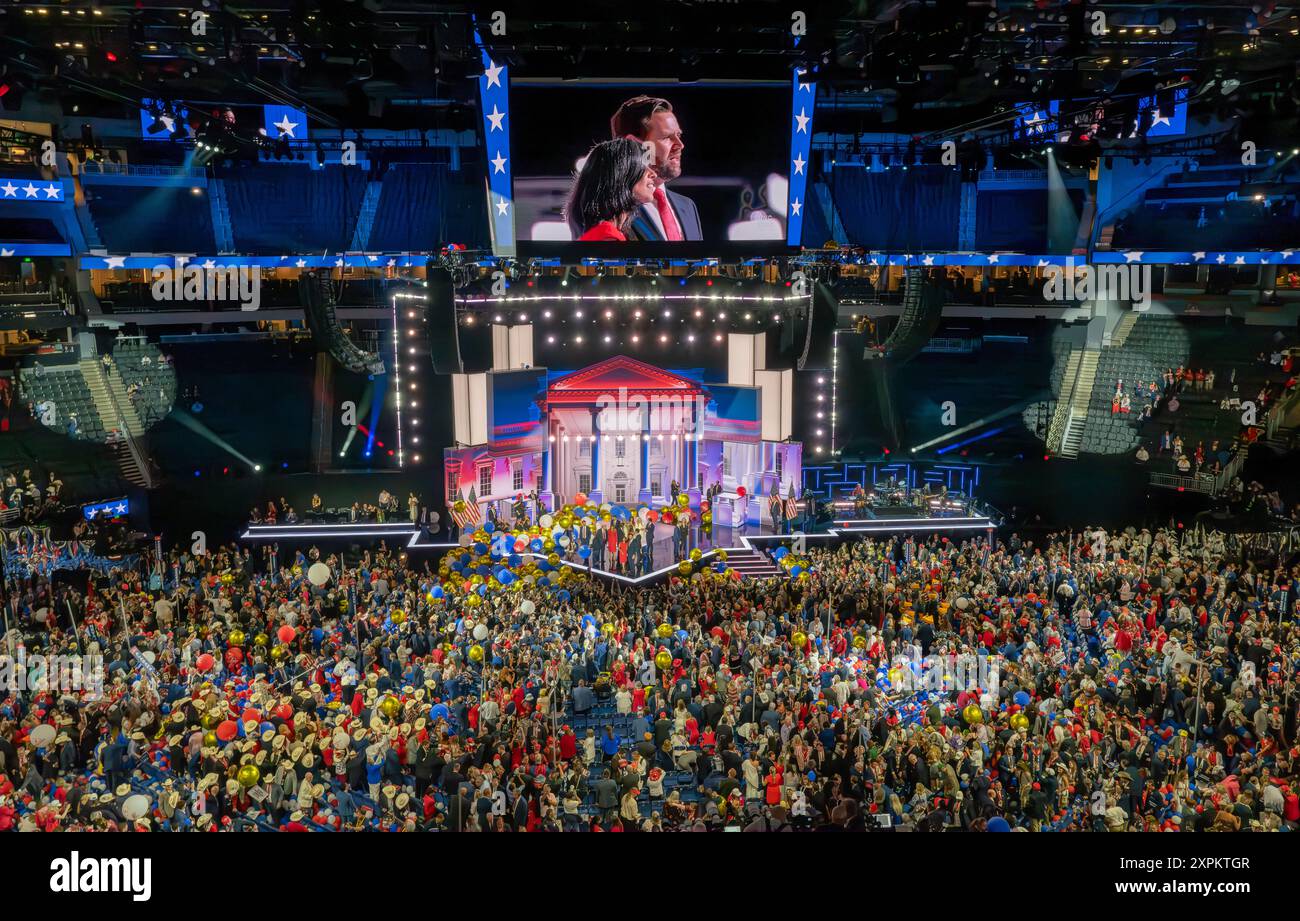 MILWAUKEE, Wis. – July 18, 2024: GOP vice presidential nominee J.D ...
