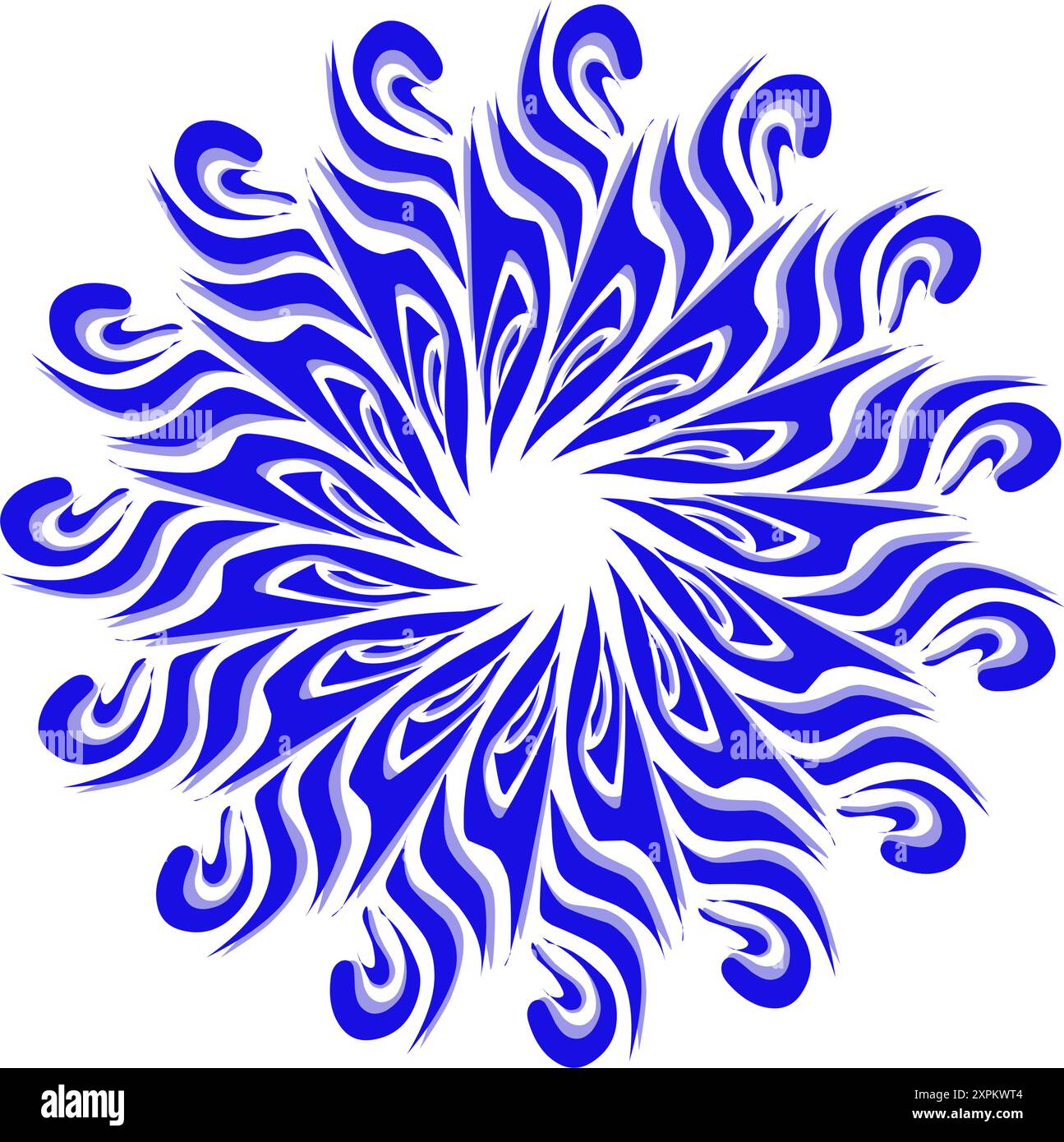 Blue tribal mandala icon with shadow. Perfect for logos, icons, items ...