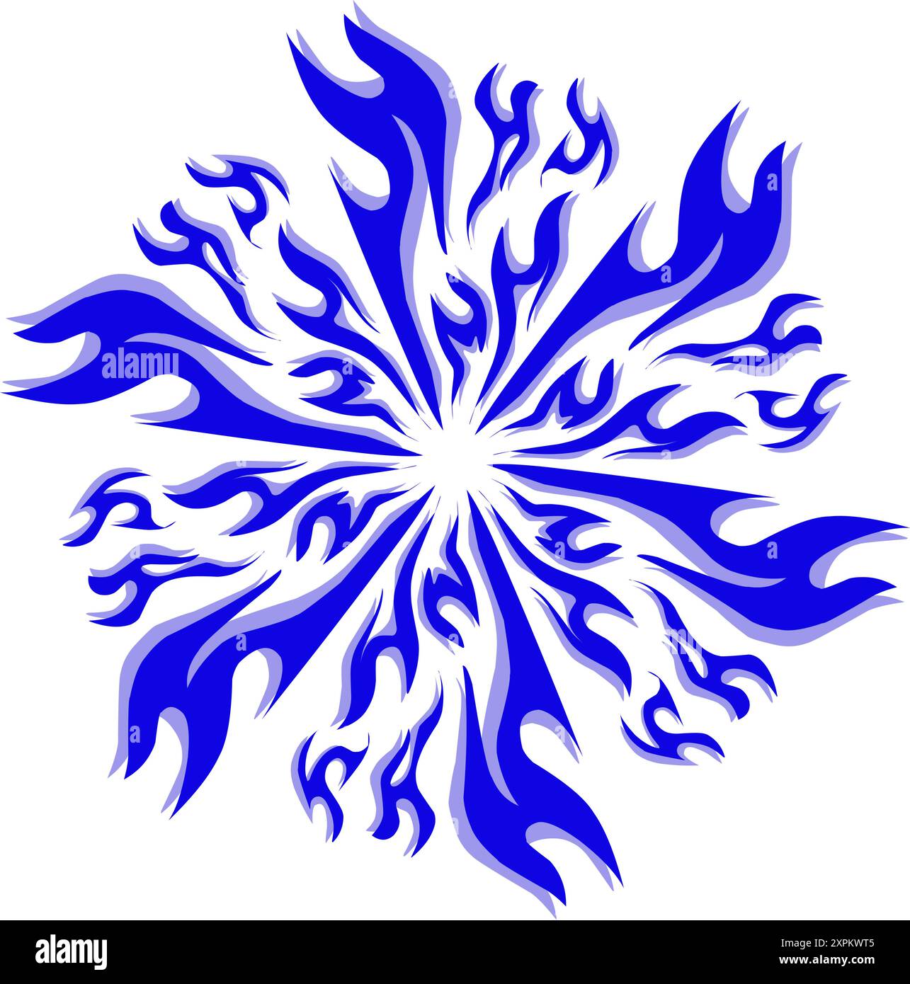 Blue tribal mandala icon with shadow. Perfect for logos, icons, items ...