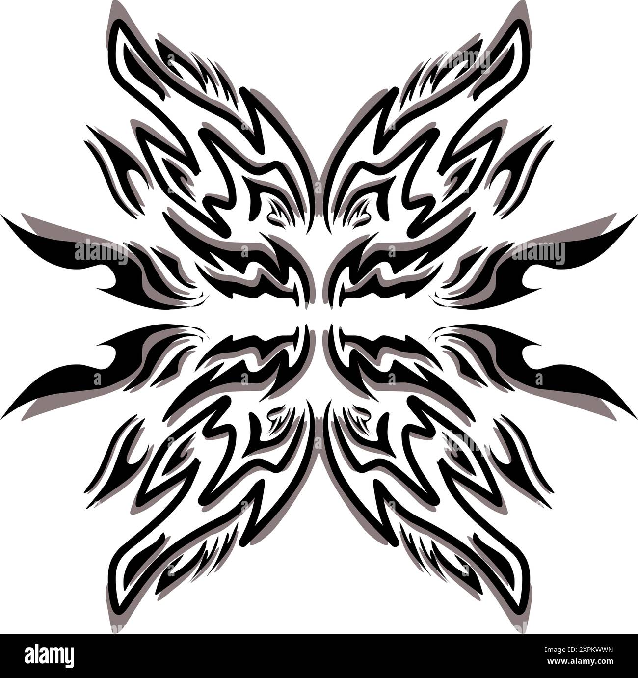 Black tribal mandala icon with shadow. Perfect for logos, icons, items ...
